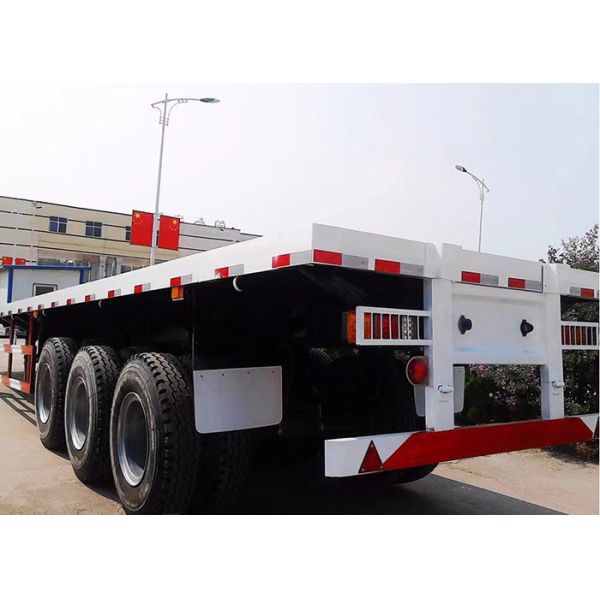 Quality 3 Axle Flatbed / Platform Semi Trailer for 20 FT/40FT/45FT Container Cargo for sale