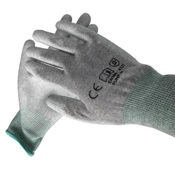 Quality Dust Free PU Coated ESD Palm Fit Anti Static Gloves for sale
