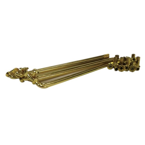 Quality Steel Motorcycle Spokes and Nipples in Gold Color for Motorbike Replacement 8G 9G 10G for sale