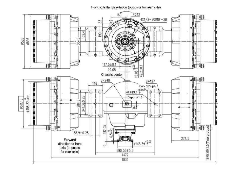 Planetary Rigid Axle with Full Range to Replace Dana Axles 42r112 (16D)