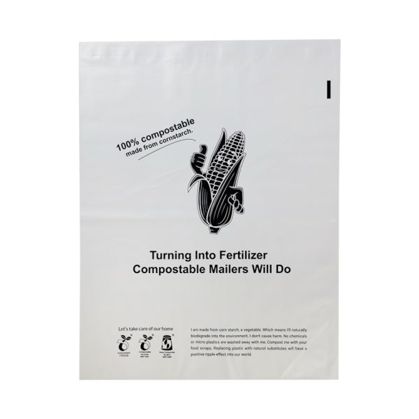Quality Custom Logo Biodegradable Poly Mailers Bag Eco Friendly Made From Corn Starch for sale