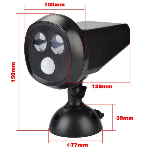Quality DIM HIGH Modes 3.7V 2000mAh 9W Solar Motion Sensor Wall Light IP65 for sale