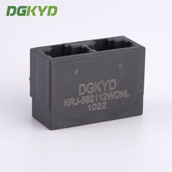 Quality 21.3mm Side Entry Tap Down 2 Port RJ45 Modular Jack Without Transformer for sale