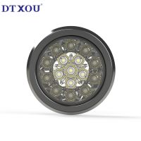 Quality 4" Round Chrome Caravan Rear Light Truck Led Tail Light for 12v 24v Tractor for sale