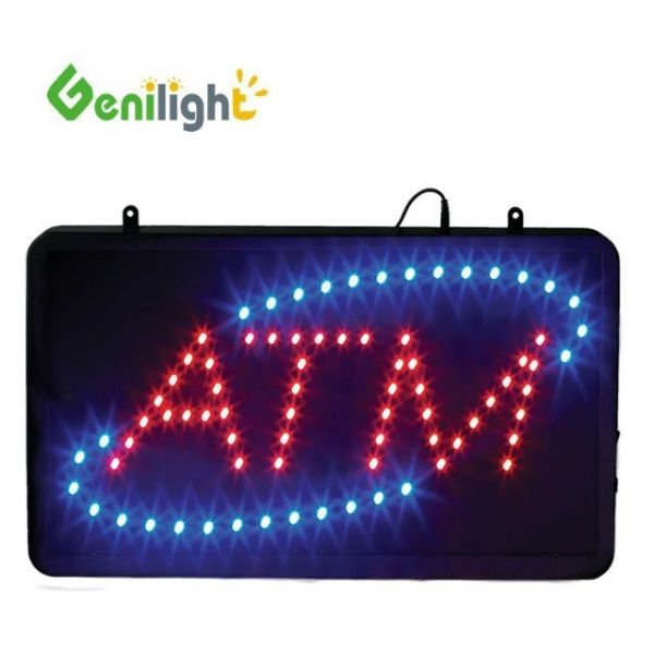 Quality Genilight 22*13inch Super Brightness LED Check Cashed Letter Neon Open Sign for for sale
