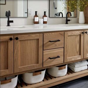 Quality Shaker Style 3D Wall Mounted Bathroom Vanity Cabinet Customized Size for sale