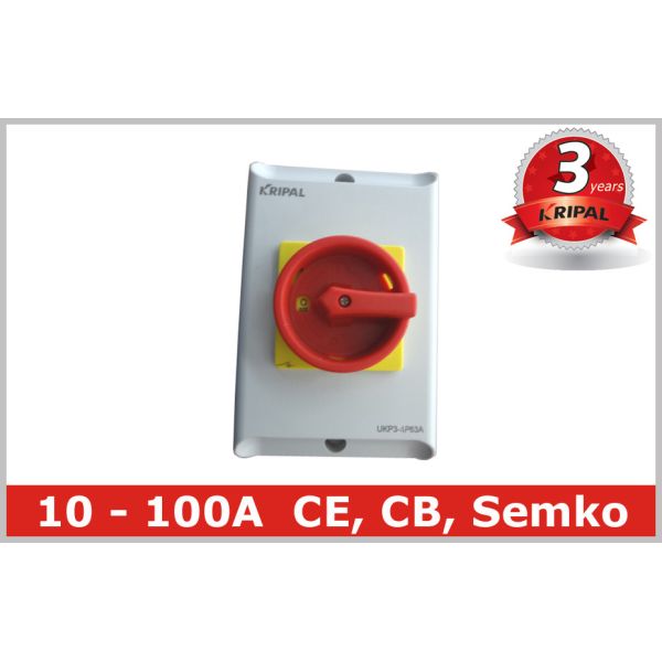 Quality Industrial Rotary Switch 4 Pole , 50 Amp Isolator Switch Disconnector for sale