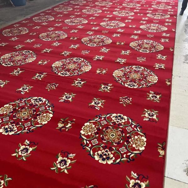 Quality Antimicrobial Rectangle Mosque Prayer Carpet Roll for Wall to Wall Installation for sale