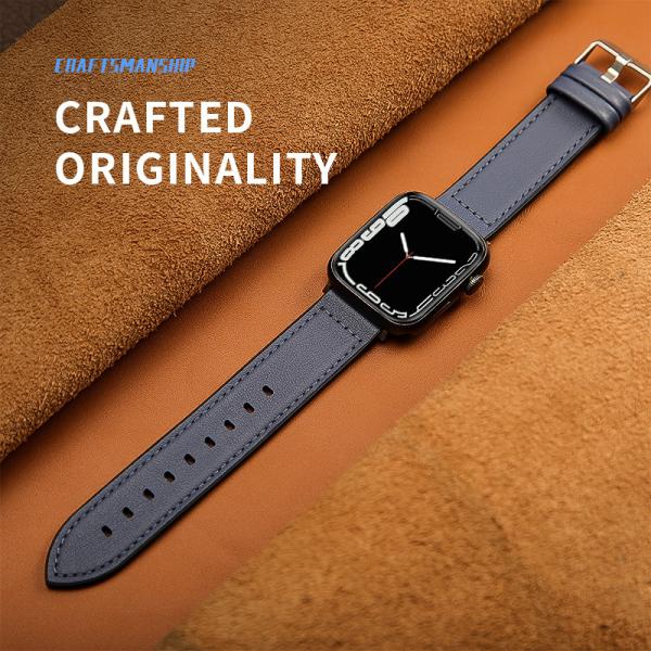 Quality 22mm Silicone Leather Watch Strap for iWatch Series 6 5 4 3 2 1 SE Luxury and for sale