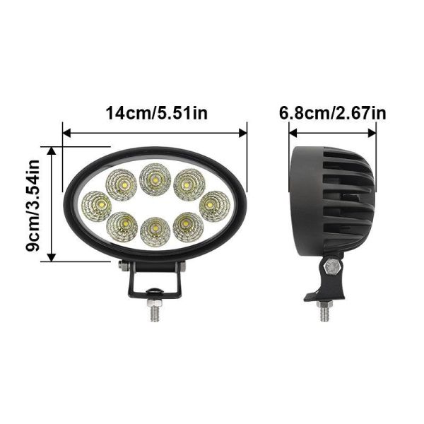 Quality Oval LED Work Light 24W 12V 24V DC Waterproof Universal Flooding/Spotlight for sale