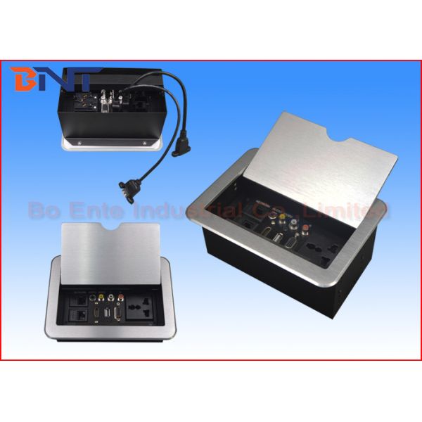 Quality Conference Room Table Electrical Outlets , Flip Up Desk Mounted Power Sockets for sale