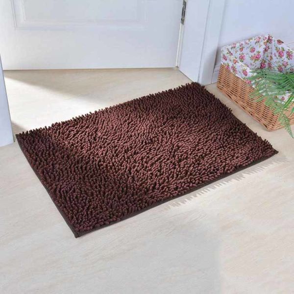 Quality Non Slip Washable Chenille Bath Mat Rectangular Shape for sale