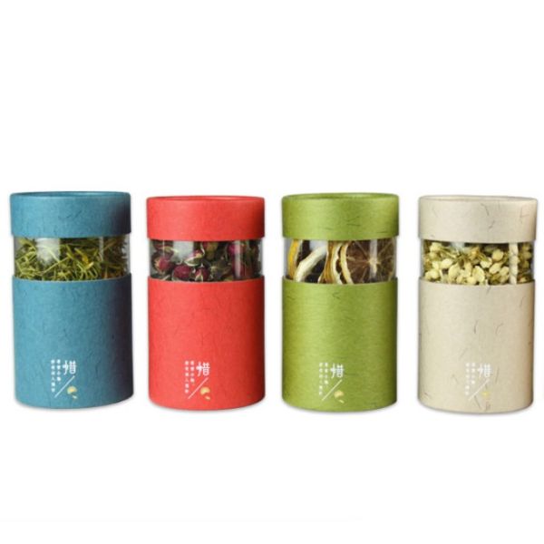 Quality Recyclable Printed Packaging Paper Tube Round Paper Can Custom Size Tubes with Window for sale