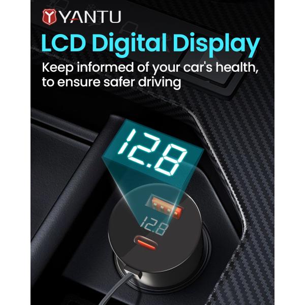 Quality High Power 12V 24V PD QC 3.0 USB-C Dual Type-C Car Charger for Laptop and Mobile for sale