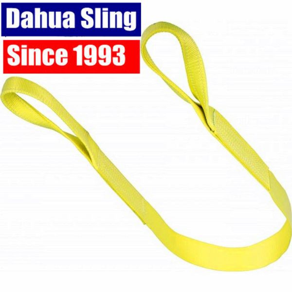 Quality Yellow 3ton 2 Ply Polyester Flat Lifting Slings Light Weight Eye Slings , WSTDA Standard for sale