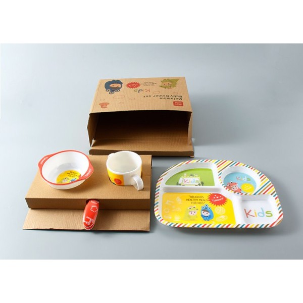 Quality Eco Friendly Little Monster Children Melamine Dinnerware Set for sale