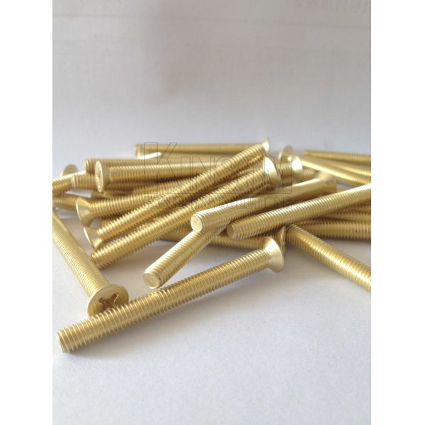 Quality Countersuck CSK flat head screws machine thread copper golden coating special for sale