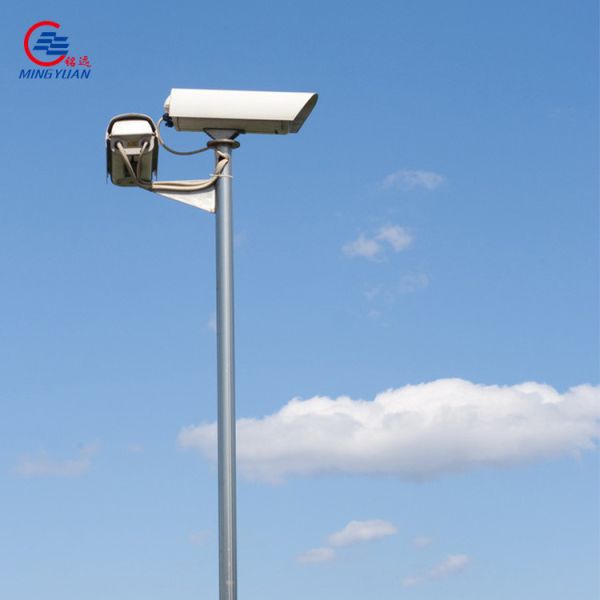 Quality Circular Q235b CCTV Camera Mounting Pole 3m Surveillance for sale