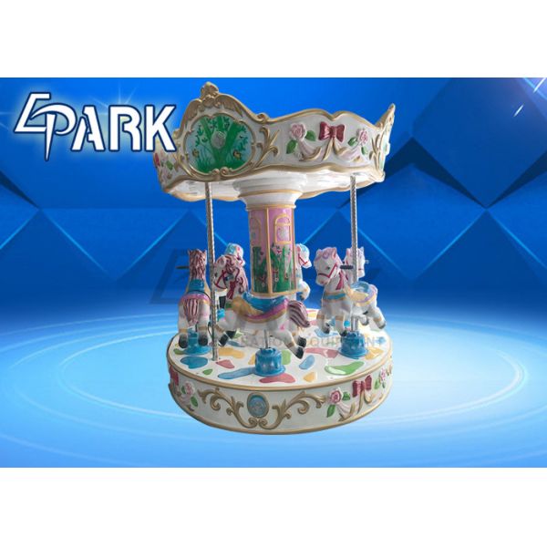 Quality 6 People Horses Carousel Kiddie Ride Coin Operated With Gorgeous Lighting for sale