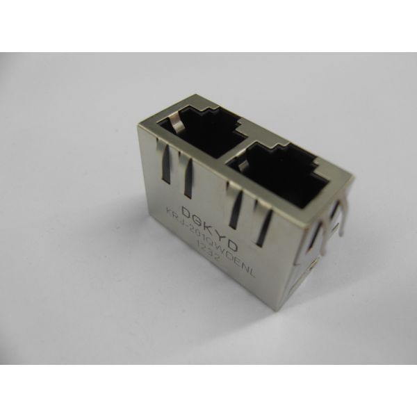 Quality Customized PBT black tab down 1 x 2 double port RJ45 keystone jack for sale