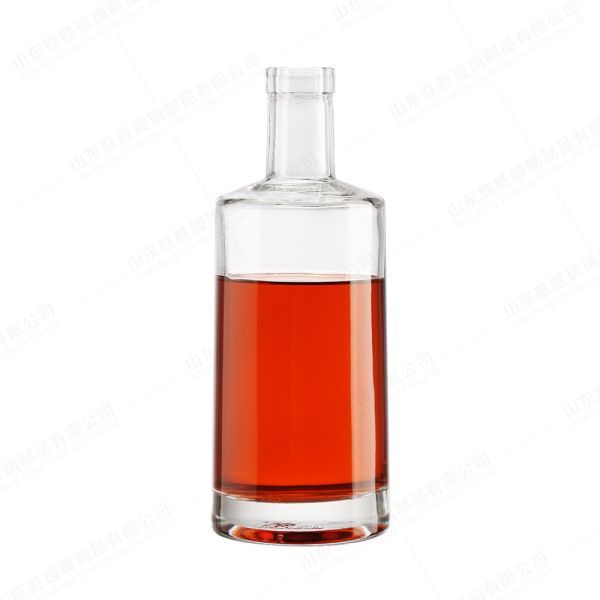 Quality ODM 500ml 700ml 750ml Round Liquor Glass Bottle With T Sealing Cork for sale