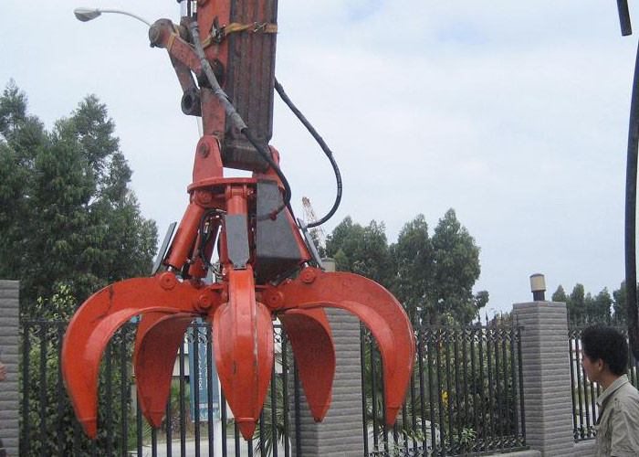 Quality 5 Cylinders Excavator Grapple , Hydraulic Orange Peel Grapple for sale