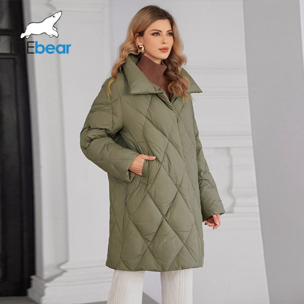 Quality Thickened Mid Length Down/Cotton Jacket With Detachable Mink Fur Hat Showcasing for sale