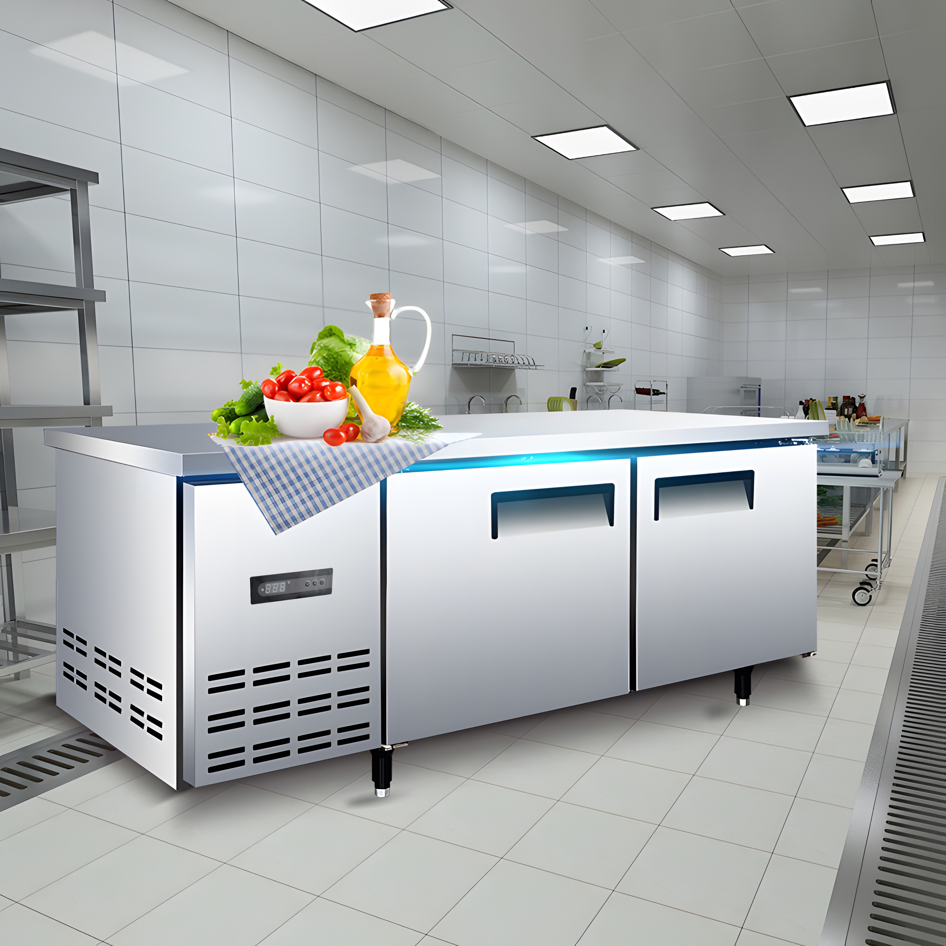 Quality Cooling Prep Table Stainless Steel Refrigeration Work Table for Kitchen for sale