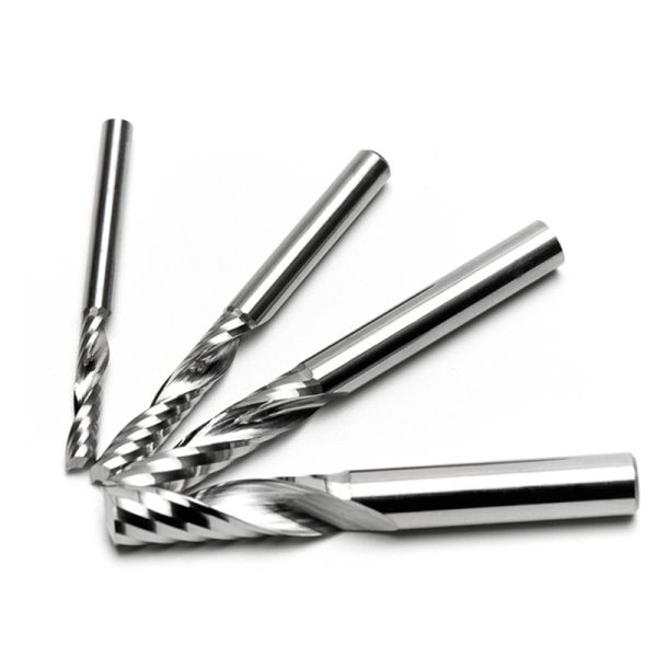 Quality Manufacturer High Quality CNC Router Wood Bits Engraving Cutter Tool PVC Acrylic Single Flute Spiral Carbide Wood Cutter EndMill for sale