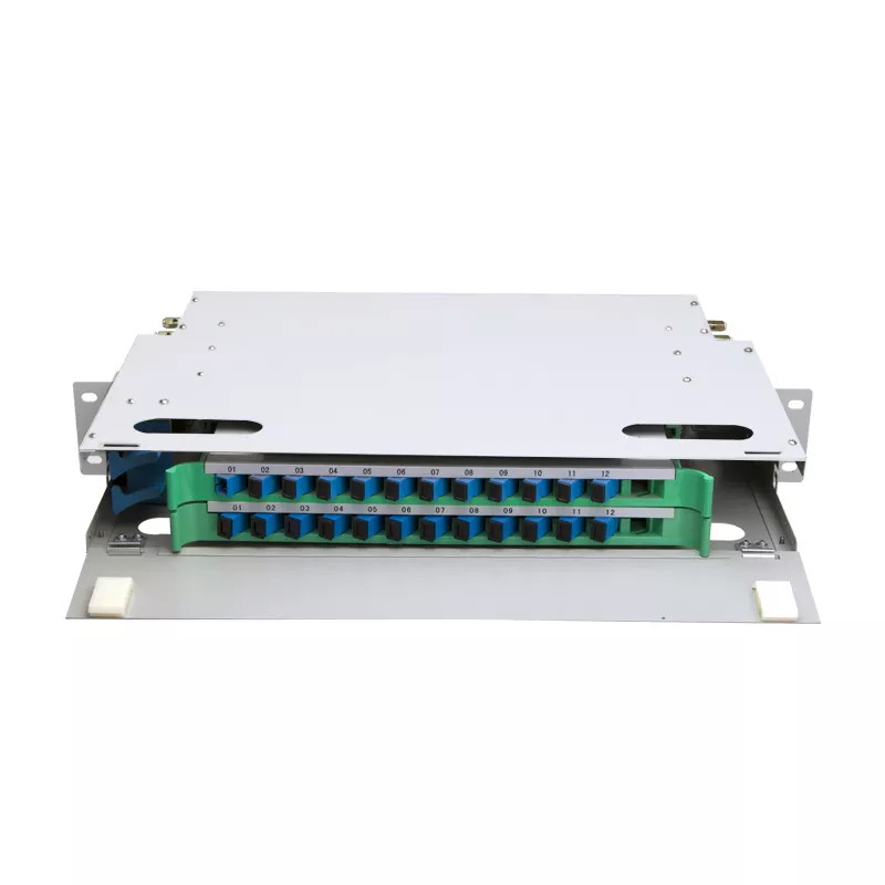 Quality FTTH 1U Fiber Panel 24 Core 19 Inch Rack Patch Panel ODF Unit for sale