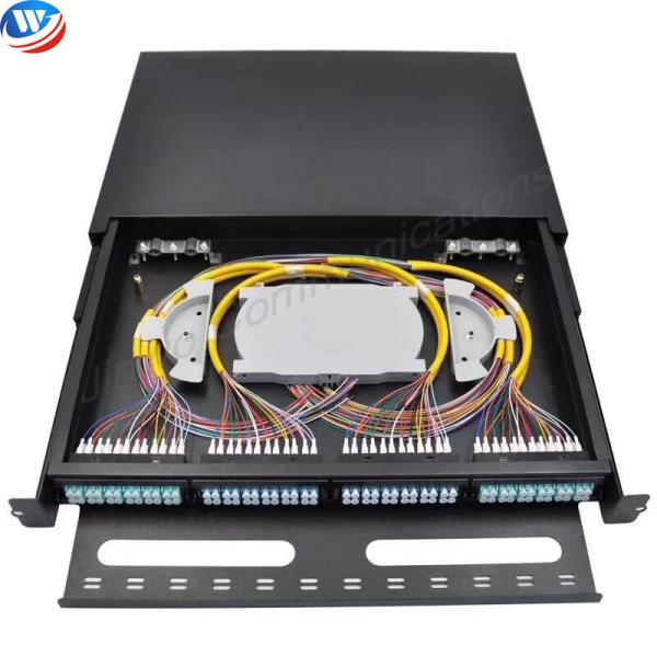 Quality 12 Port 24 Core LC Adapter Fiber Optic Patch Panel 19 Inch Sliding Rack Mount for sale