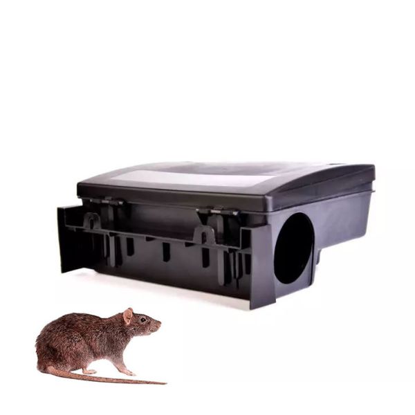 Quality Black Sustainable Pest Control Rodent Mouse Bait Station with Sticky Trap for sale