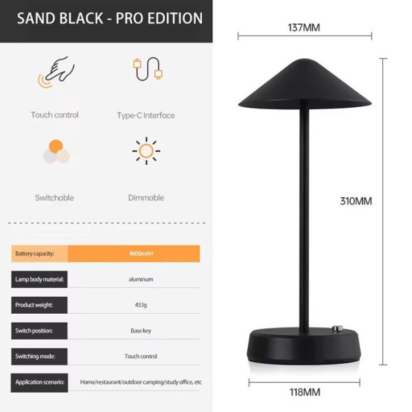 Quality Three Tone Light LED Desktop Lamp With Usb Rechargeable Lithium Ion Battery for sale