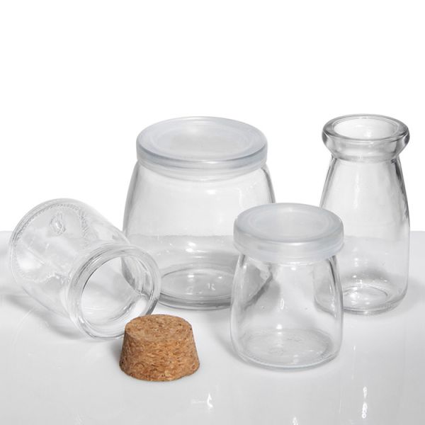 Quality Clear 200ml Glass Pudding Jars 8 Oz Spice Jars Bulk for sale