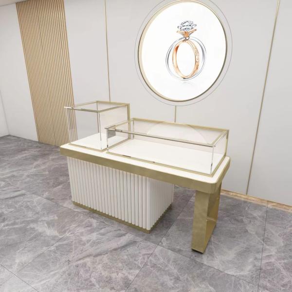 Quality MDF Luxury Display Cabinets Cabinets Window Luxury Jewelry Display Cases for sale