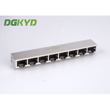 Quality KRJ-56B8P8C1X8NL 8 contacts 8 position rj45 modular connector 1X8 multiple port for sale