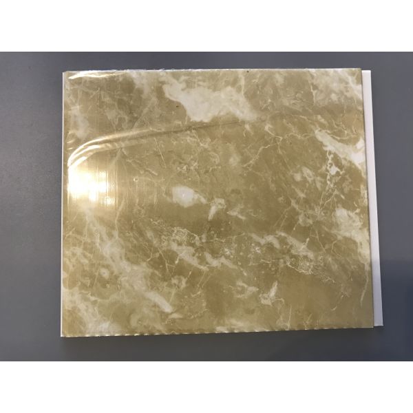 Quality Durable Decorative PVC Garage Wall Panels Yellow Marble Color 25cm Width for sale