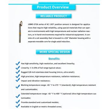 Quality UNIVO UBMD-375AY High-Temperature LVDT Linear Displacement Sensor with AC and DC for sale