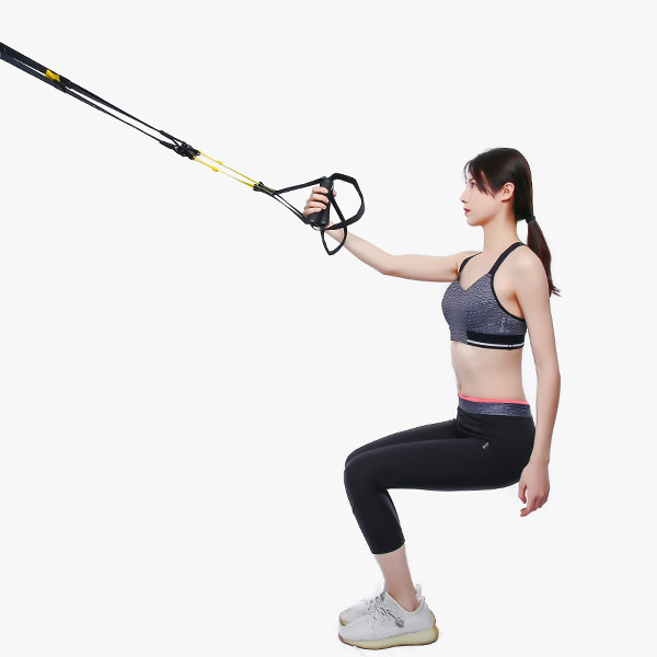 Quality Home Nylon Webbing Suspension Training Straps , 245cm Elastic Band Workout for sale