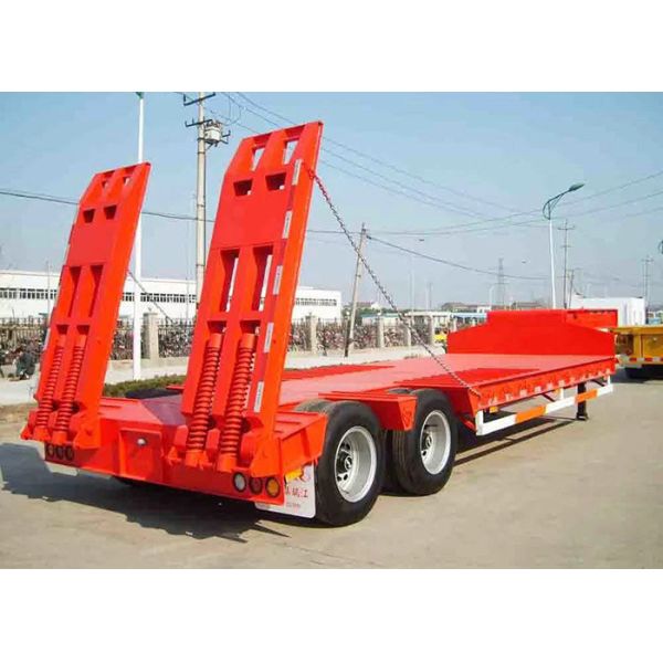 Quality 2 Axle Low Bed Trailer Semi Lowbed Trailer 40-50 Tons High Maneuverability for sale
