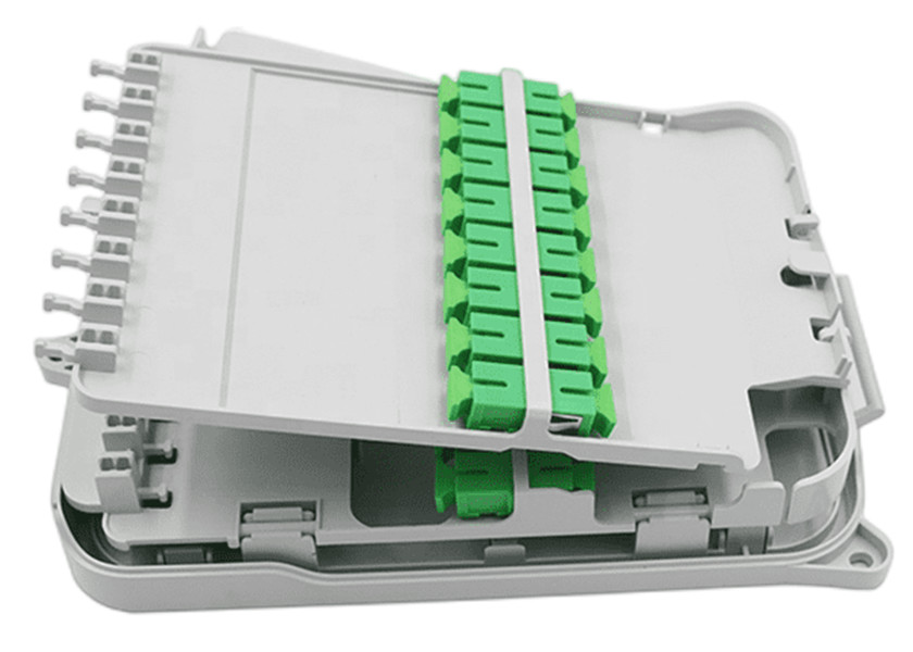 Quality 16Core Splitter FTTH Distribution Box UPC / APC Wall Mount Light Grey for sale