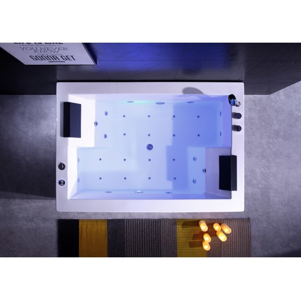 Quality Rectangle Bathtub With Double Waterfall For 2 Person for sale