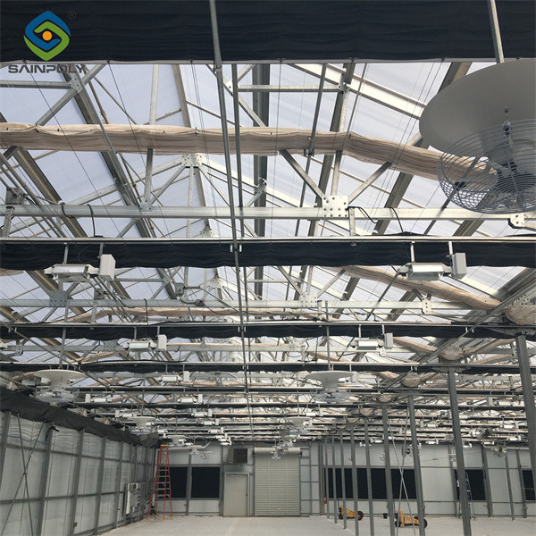 Quality SAINPOLY Interior Light Dep Greenhouse With Block Sunshine Systems for sale
