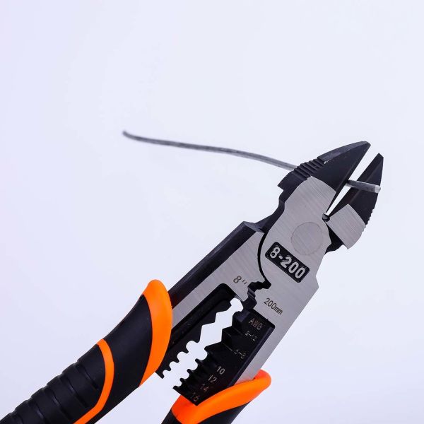 Quality HRC62 8 Inch High Leverage Wire Side Cutters Side Cutters Electrical for sale