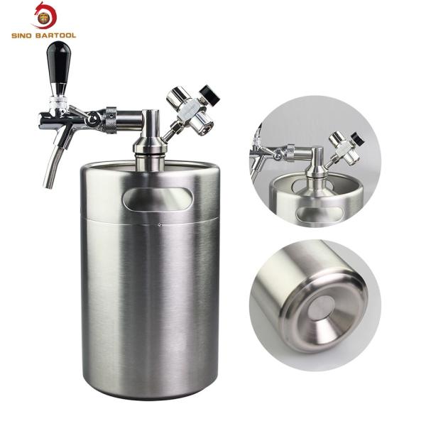 Quality SUS304 Pressurized Mini Keg Adjustable Flow , 5L Pressurized Growler Tap System for sale