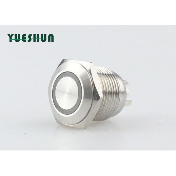 Quality 12V 24V LED Panel Mount Push Button Switch , 1NO 16mm Momentary Push Button for sale