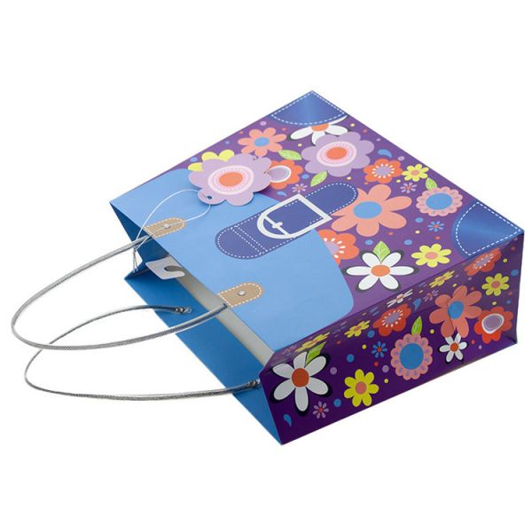 Quality Recyclable Flat Bottom Kraft Paper Bags Custom Logo Grocery Shopping Bag for sale