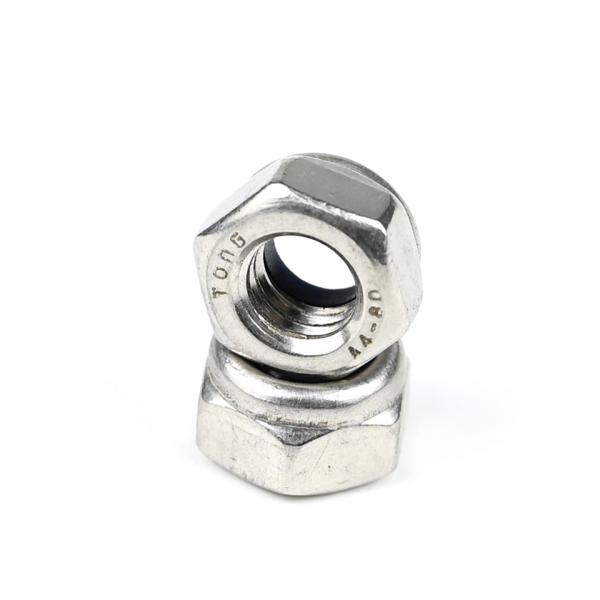 Quality 316 Stainless Steel M8 Self Locking Hex Nylock Insert Nuts for Automotive for sale