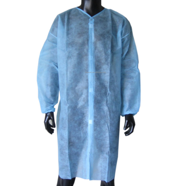 Quality Polypropylene PP Non Woven Lab Coat Anti Dust Abrasion Resistant for sale