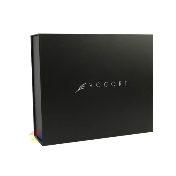 Quality Luxury Rigid Cardboard Collapsible Folding Packaging Black Clothing Boxes With for sale
